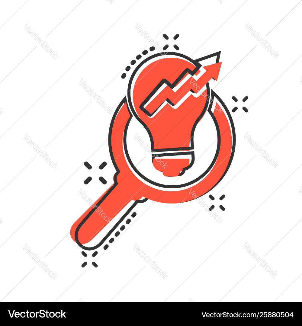 Insight icon in comic style bulb cartoon on white Vector Image