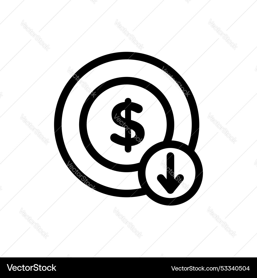 Lower cost icon set reduce price symbol in a back Vector Image