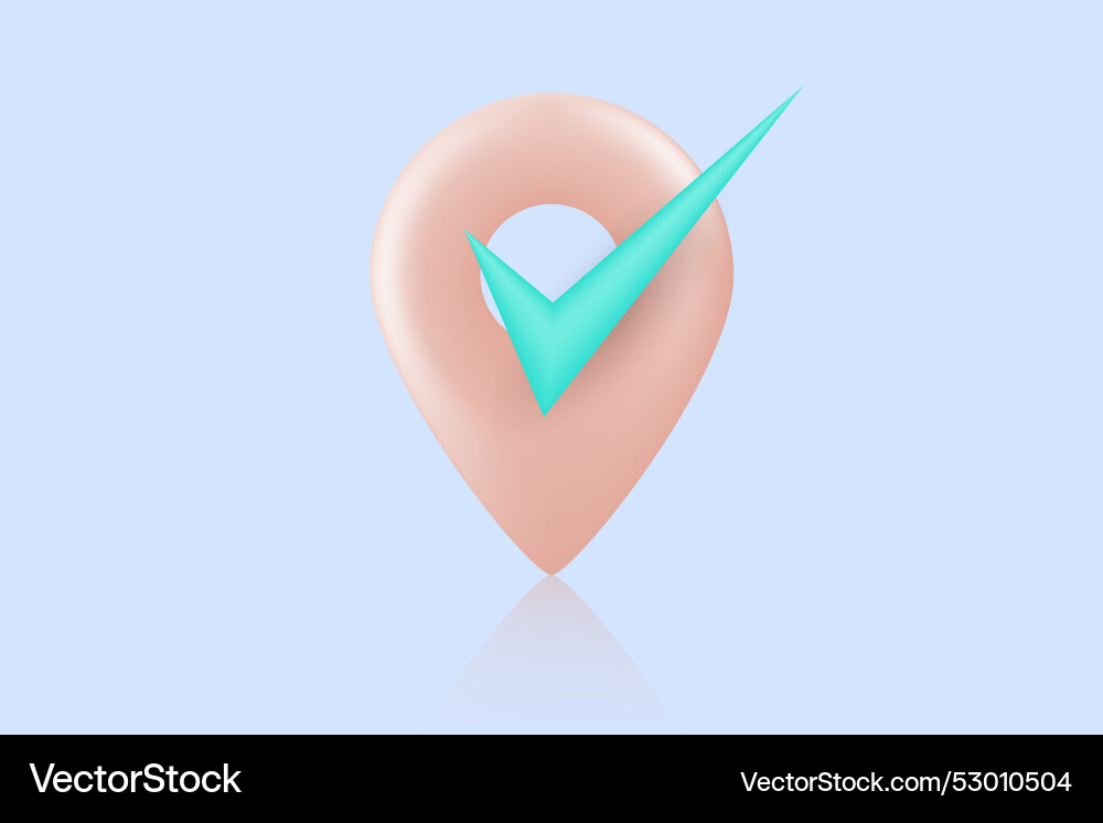 Map pointer with a check mark location pin Vector Image