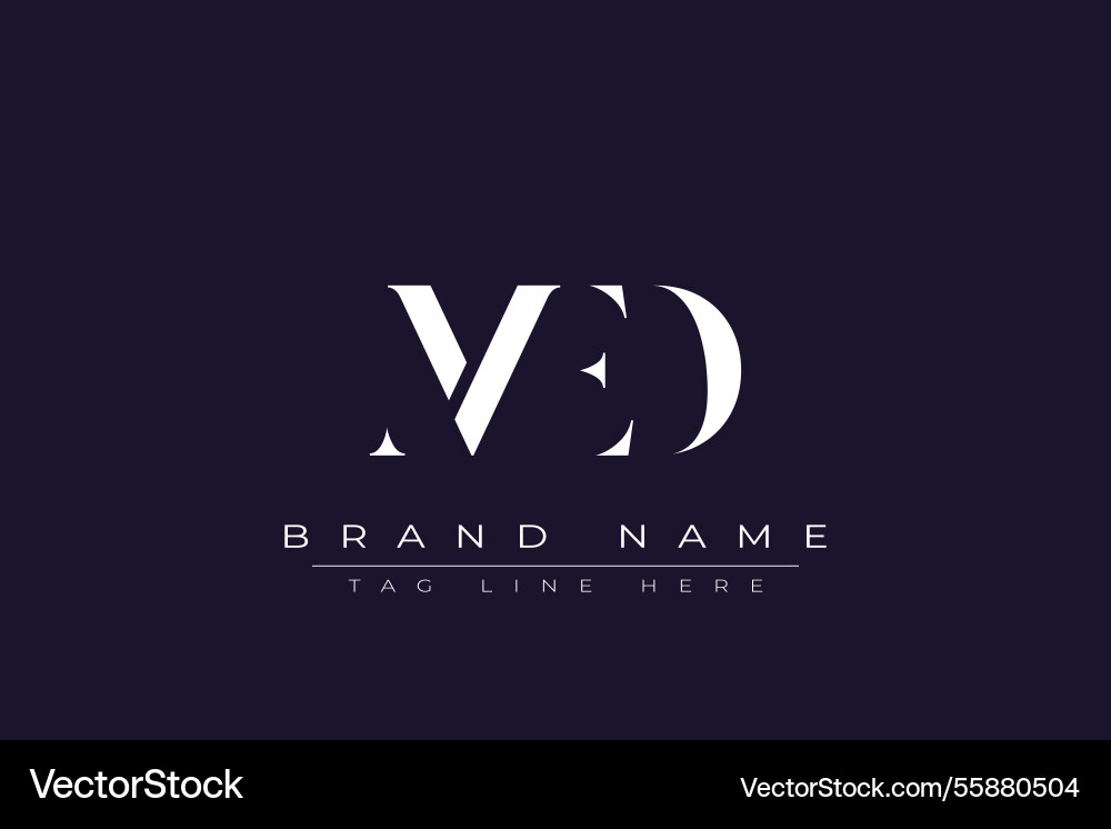 Med abstract letter logo design Royalty Free Vector Image