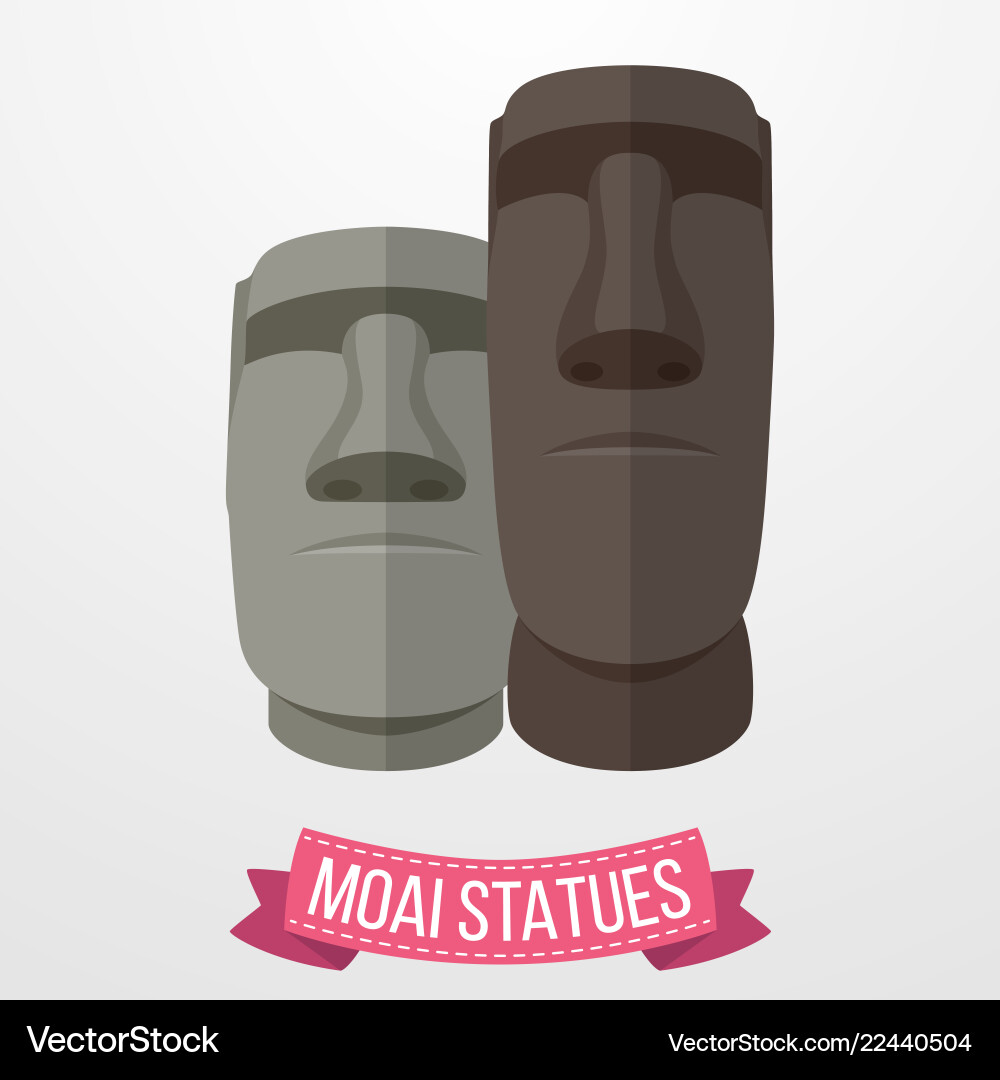 Moai statues icon on white background Royalty Free Vector