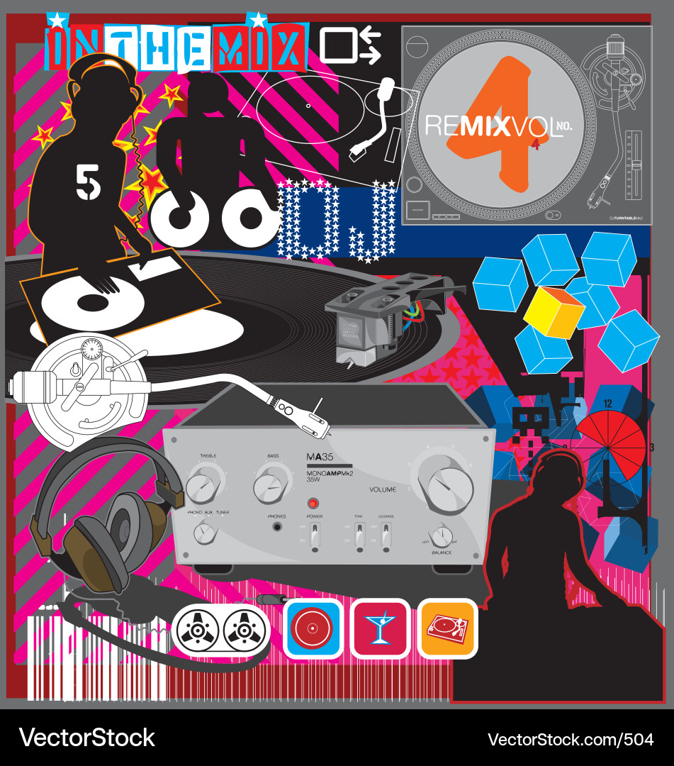 Music Remix Elements Royalty Free Vector Image