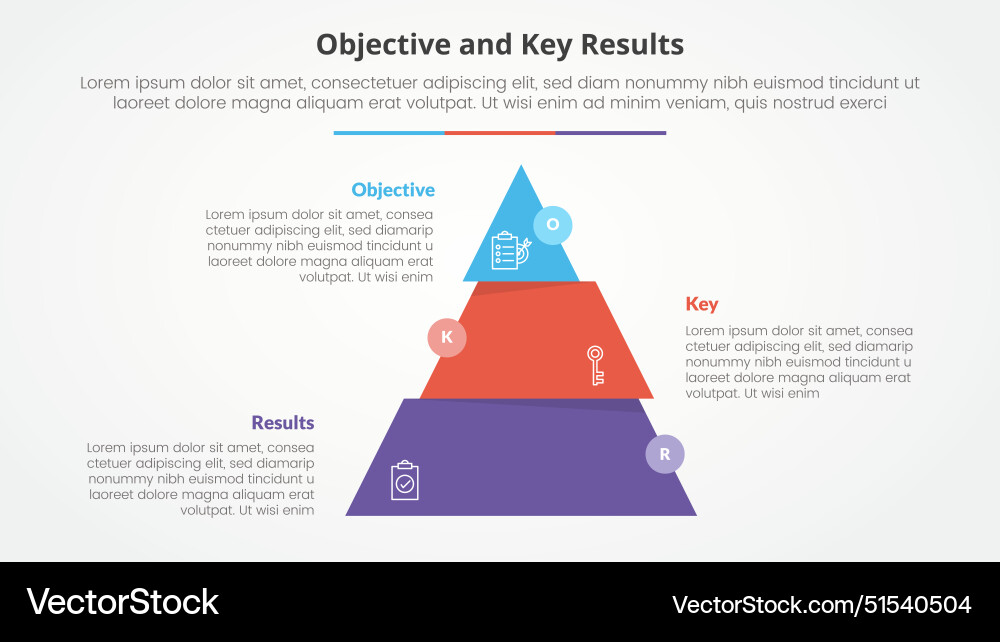 Okr objectives and key results framework Vector Image
