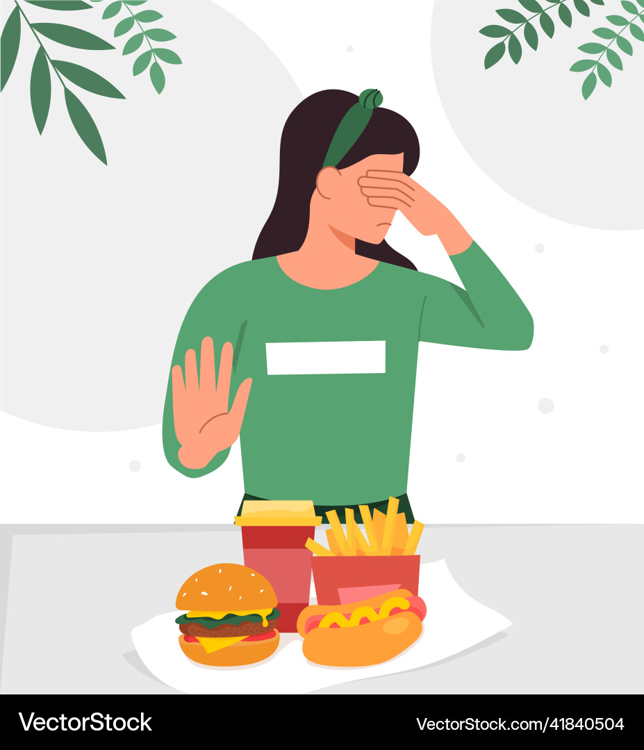 Refuses junk food concept Royalty Free Vector Image