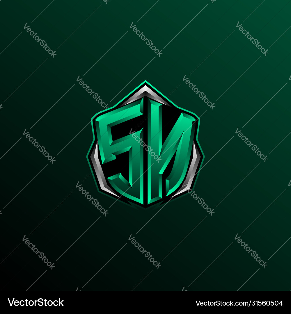 SN Initial Logo - Gaming & Esports Royalty Free Vector