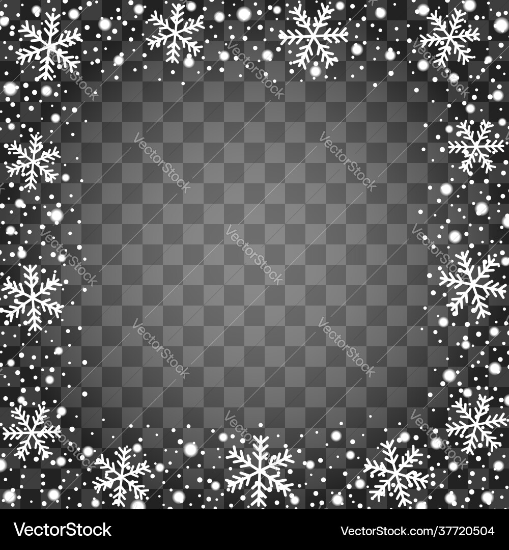 Snow border frame christmas texture isolated Vector Image