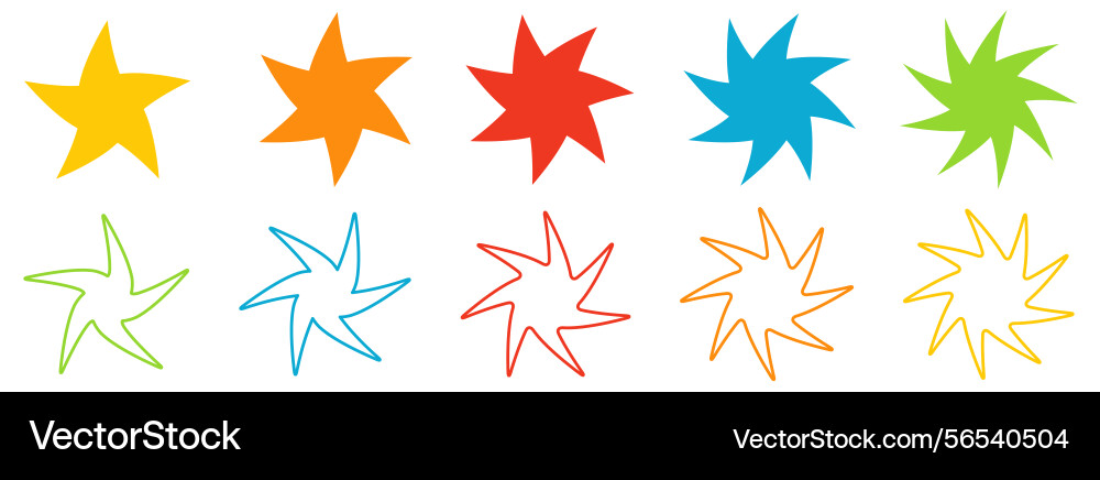 Star with distorted slightly twisted spikes Vector Image