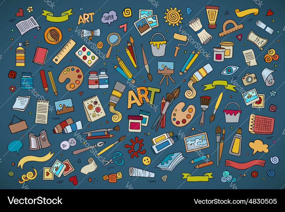 Art and craft symbols objects Royalty Free Vector Image