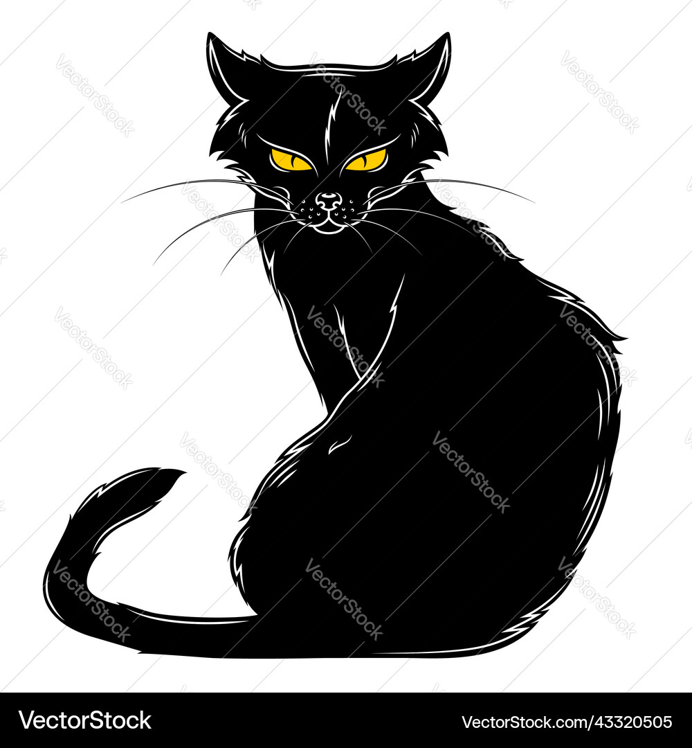 Black cat design Royalty Free Vector Image - VectorStock