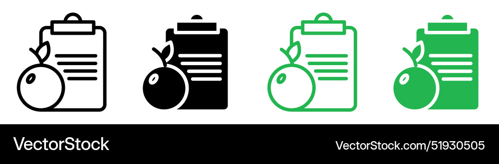 Diet plan icon logo set Royalty Free Vector Image