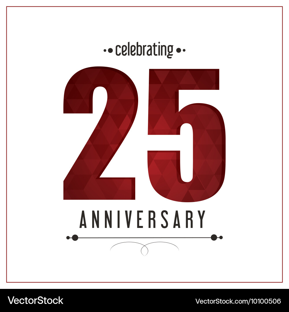 25 year celebrating anniversary graphic Royalty Free Vector