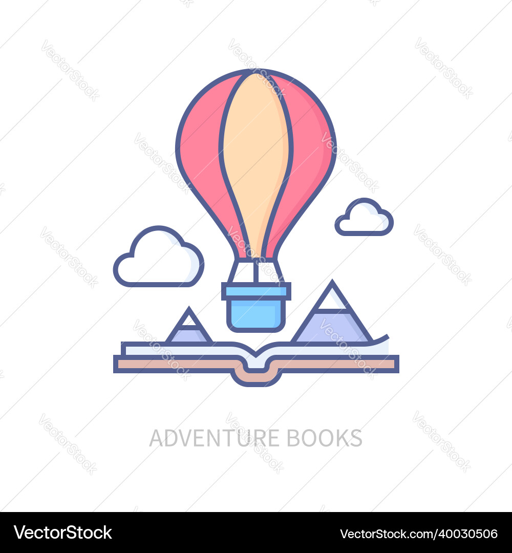 Adventure books - modern line design style icon Vector Image