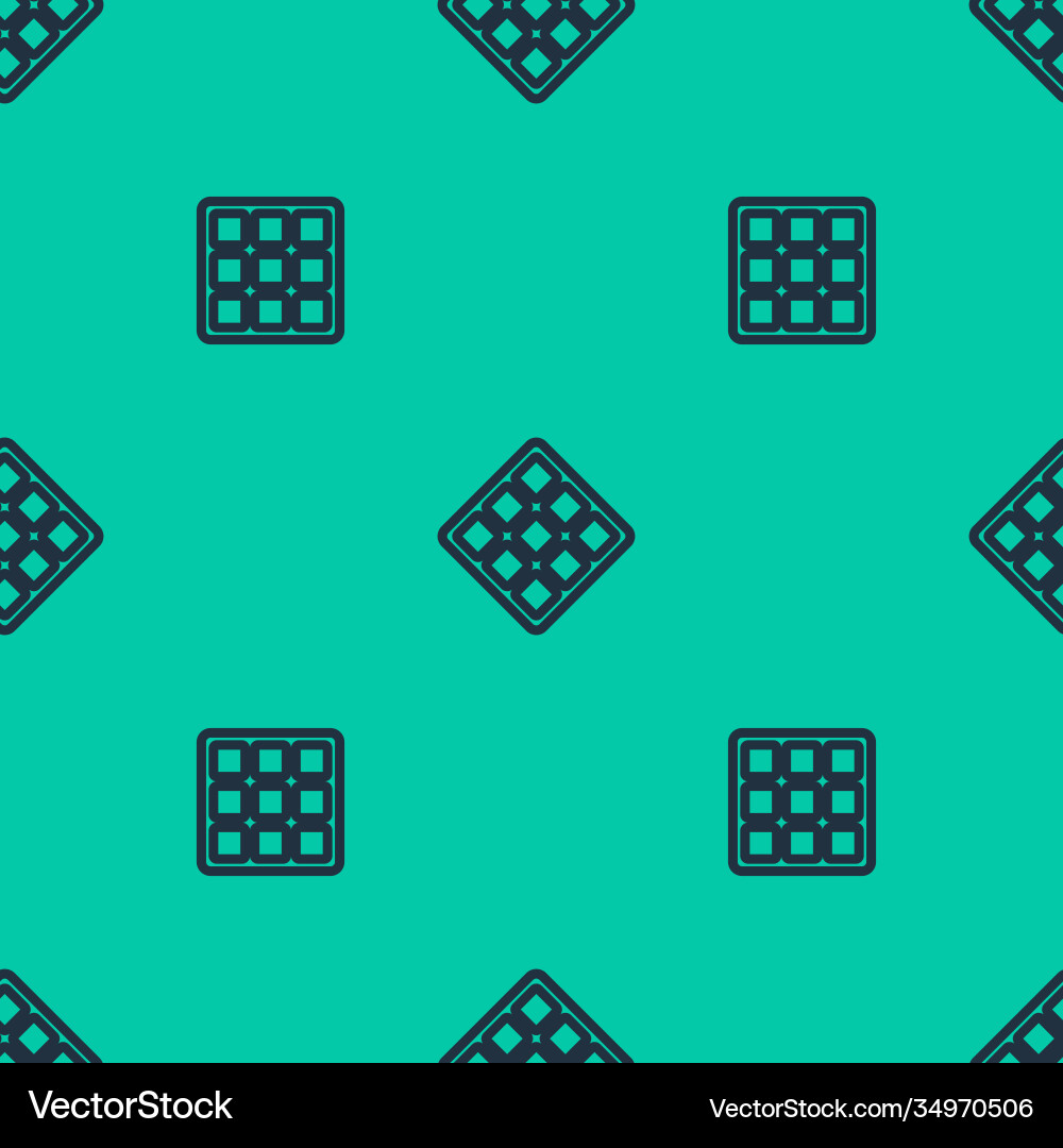 Blue line waffle icon isolated seamless pattern Vector Image