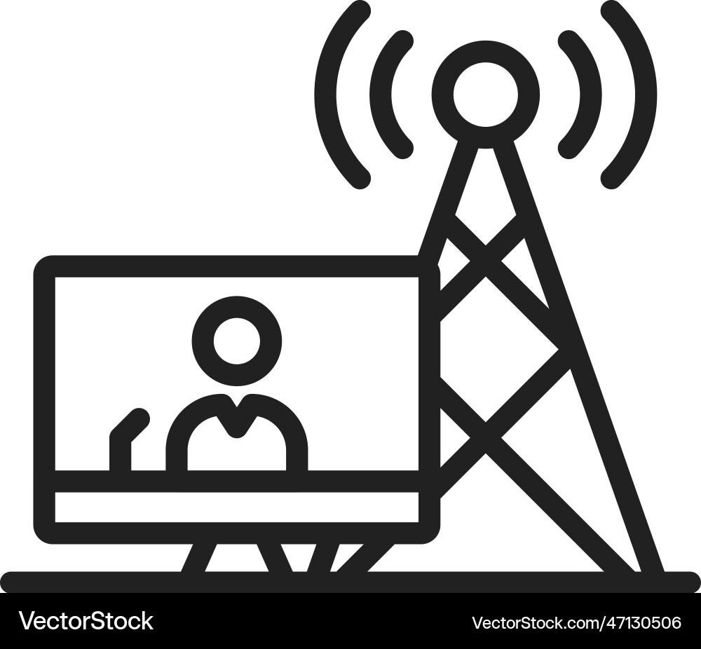 Broadcast icon image Royalty Free Vector Image