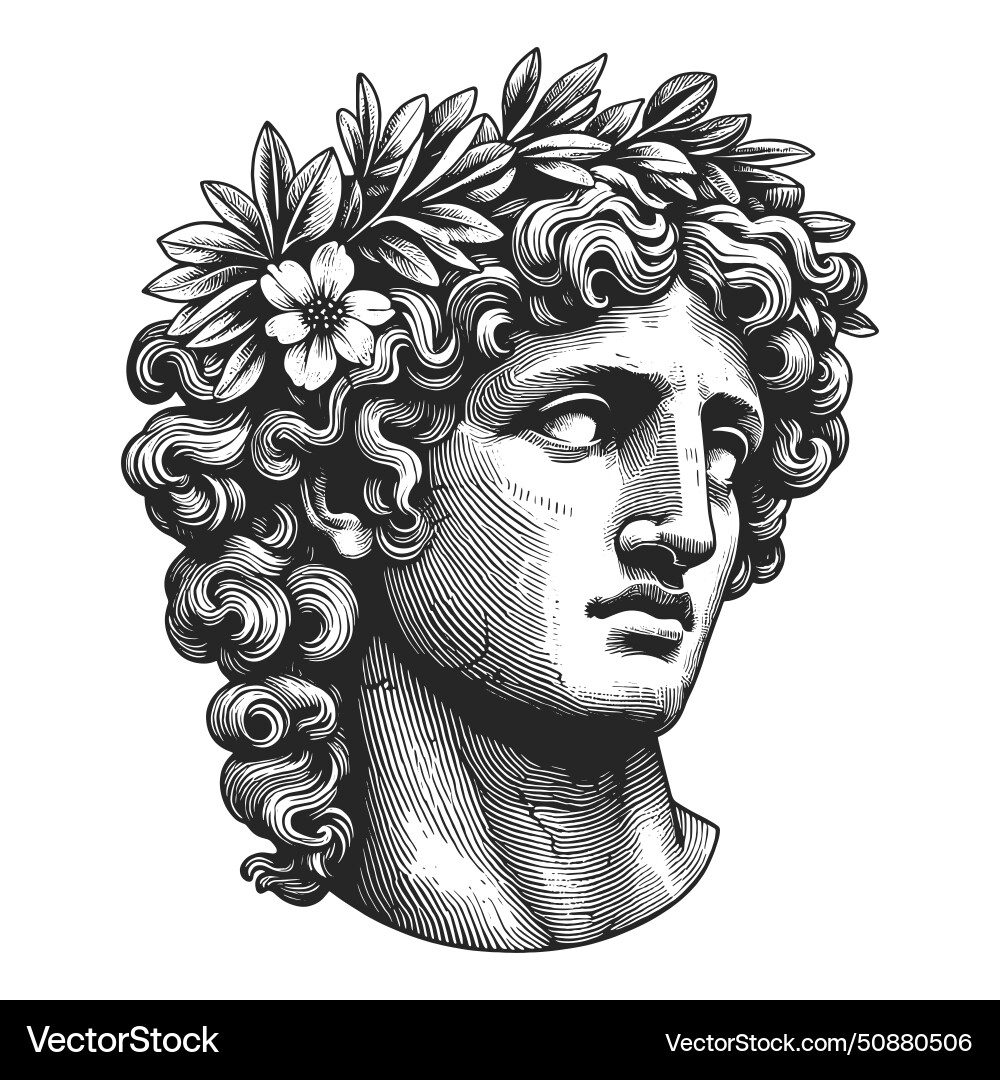 Classic greek statue engraving Royalty Free Vector Image