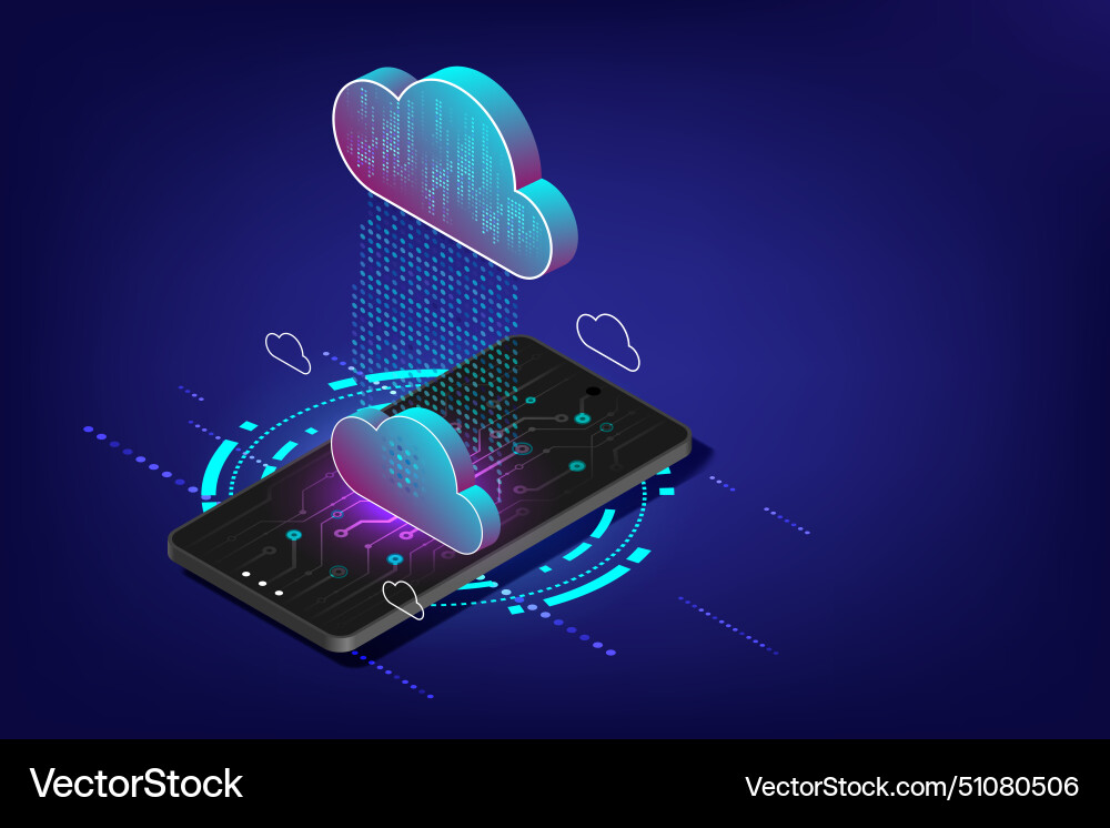 Cloud online computing technology concept Vector Image