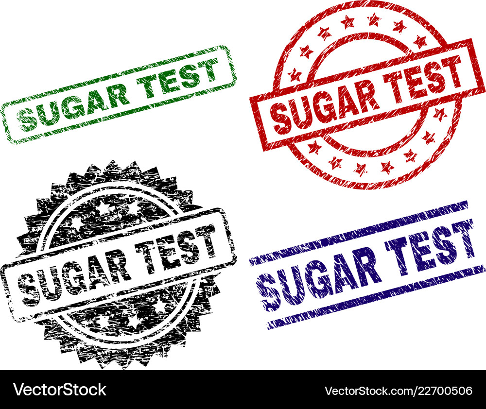 Damaged textured sugar test stamp seals Royalty Free Vector