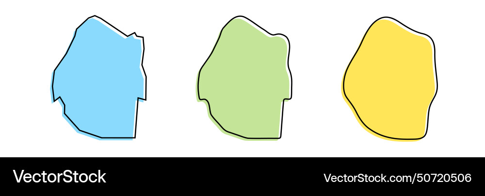 Eswatini country map in three levels Royalty Free Vector