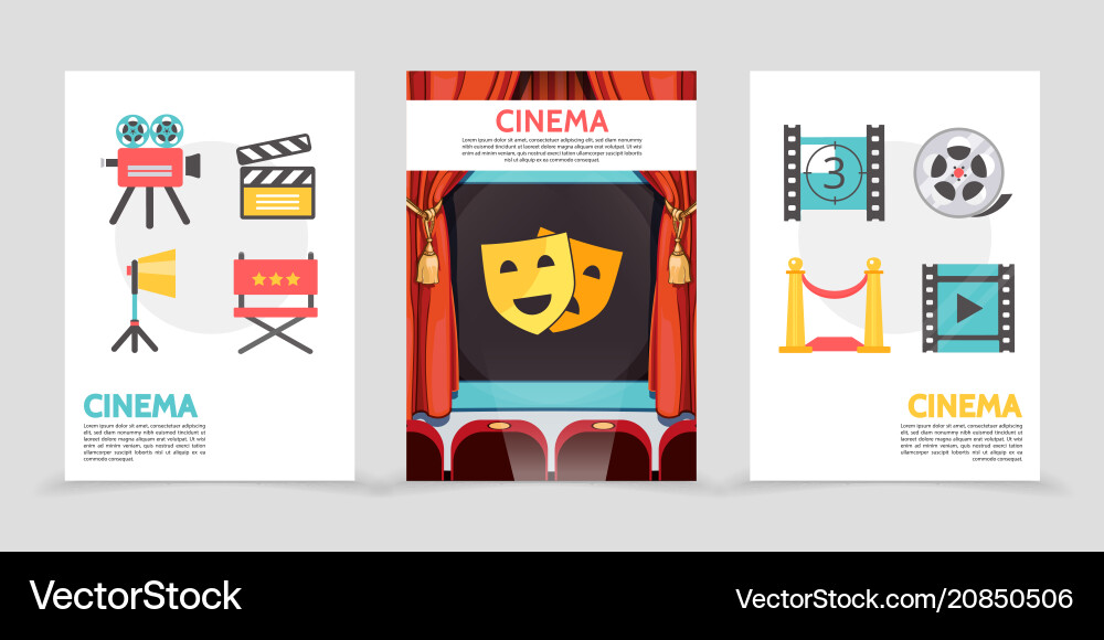 Flat cinema posters Royalty Free Vector Image - VectorStock