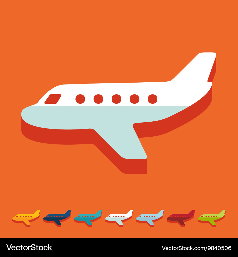 Flat design plane Royalty Free Vector Image - VectorStock