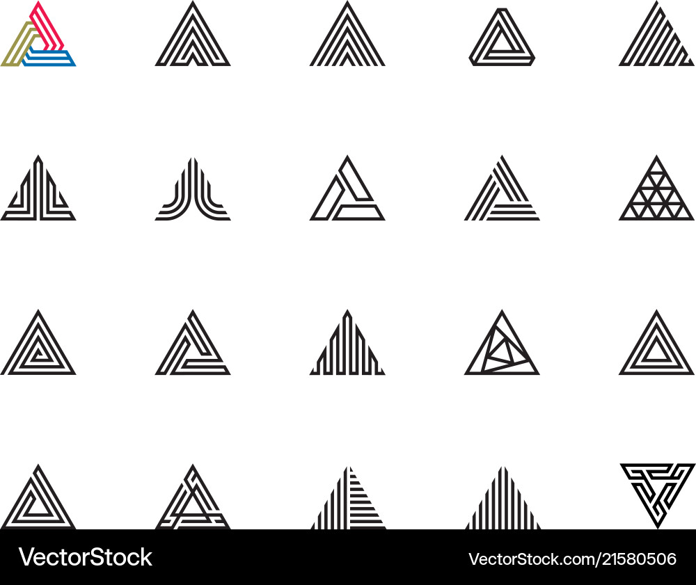 Geometric Triangle Icons Royalty Free Vector Image