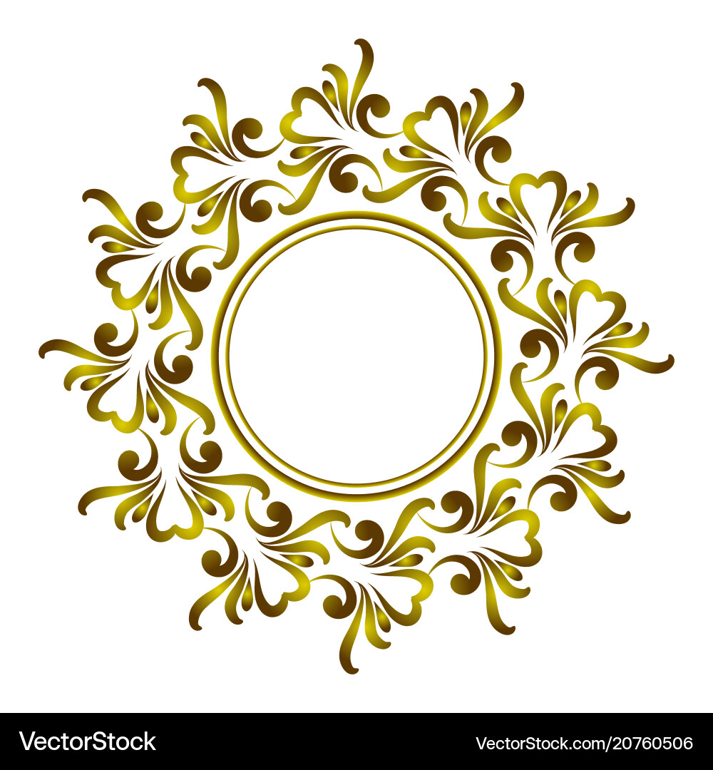 Gold Ornamental Round Frame Royalty Free Vector Image