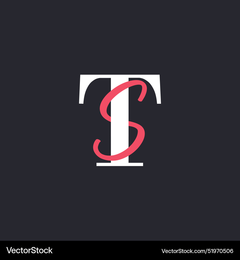 Letter ts logo perfectly blended initials Vector Image