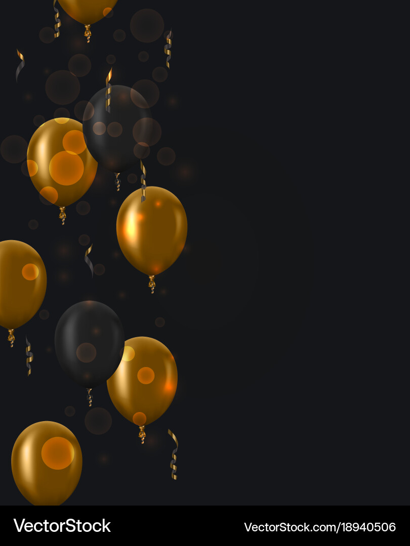 Modern golden balloons background for happy Vector Image
