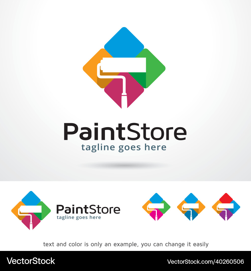 Paint shop logo template Royalty Free Vector Image