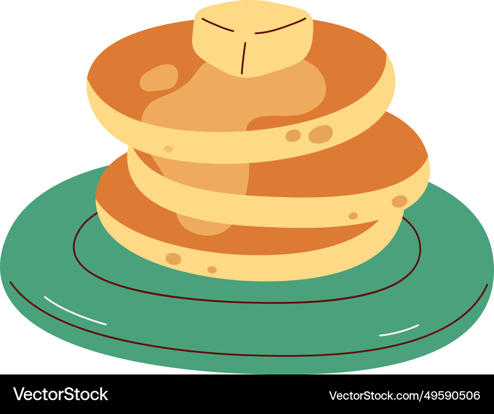 Pancakes with butter Royalty Free Vector Image