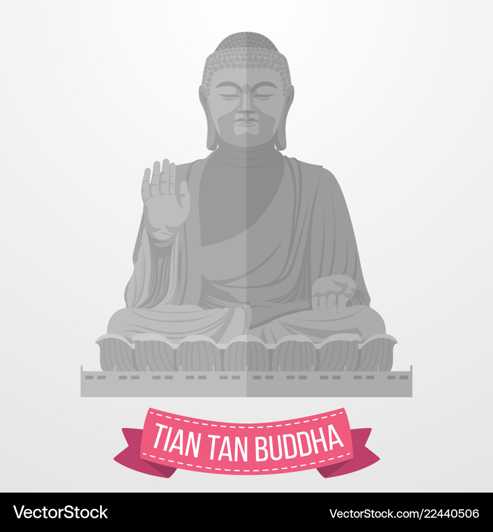 Tian tan buddha icon on white background Vector Image