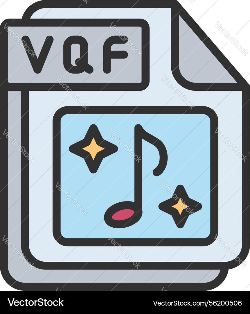 Vqf outline filled icon Royalty Free Vector Image