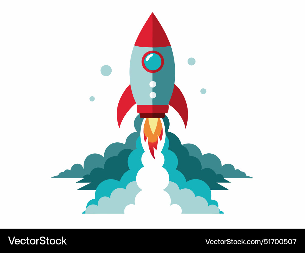 A rocket with smoke silhouette e Royalty Free Vector Image