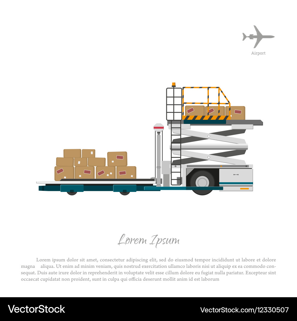At the airport cargo lift Royalty Free Vector Image