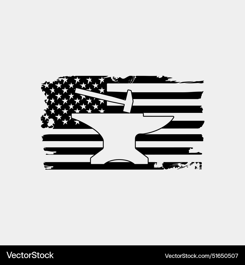 Blacksmith - hammer anvil usa flag knife maker ste