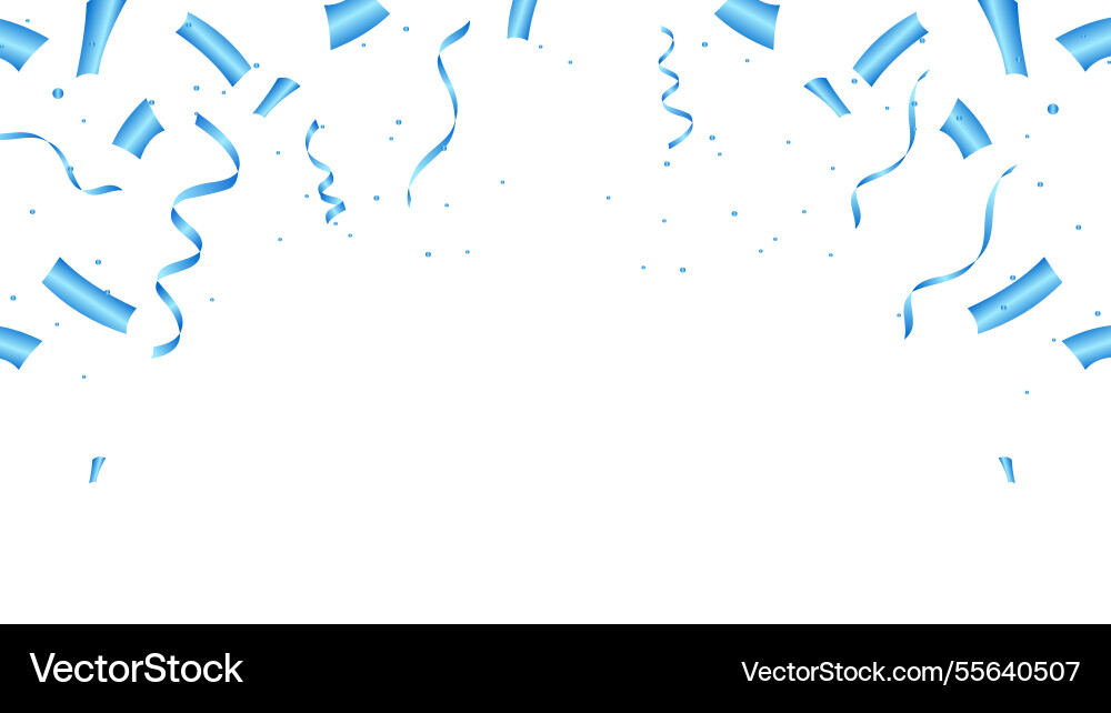 Blue confetti party celebration background Vector Image