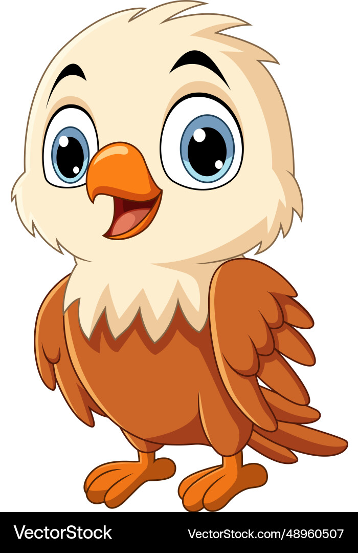 Cartoon little eagle on white background Vector Image