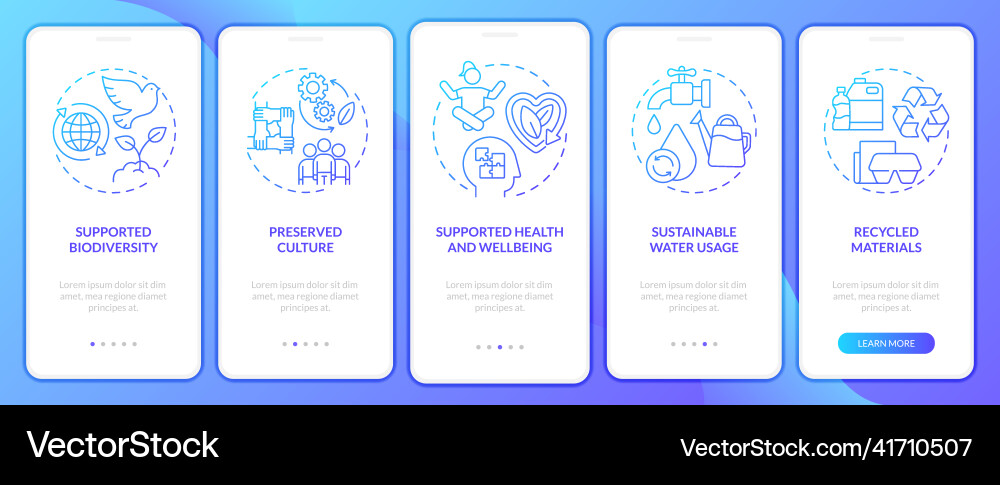 Circular economy key elements blue gradient Vector Image