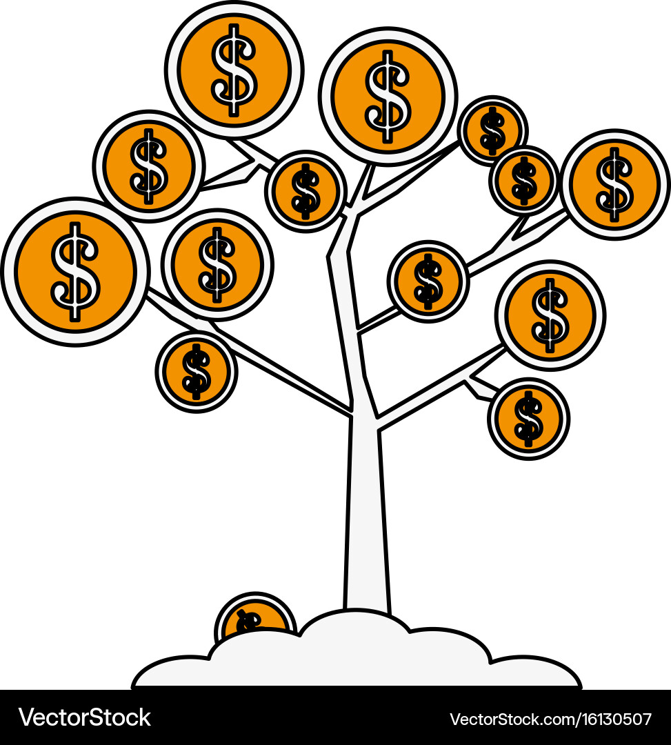 Coins tree Royalty Free Vector Image - VectorStock