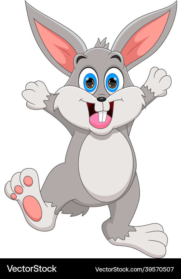 Happy rabbit cartoon Royalty Free Vector Image