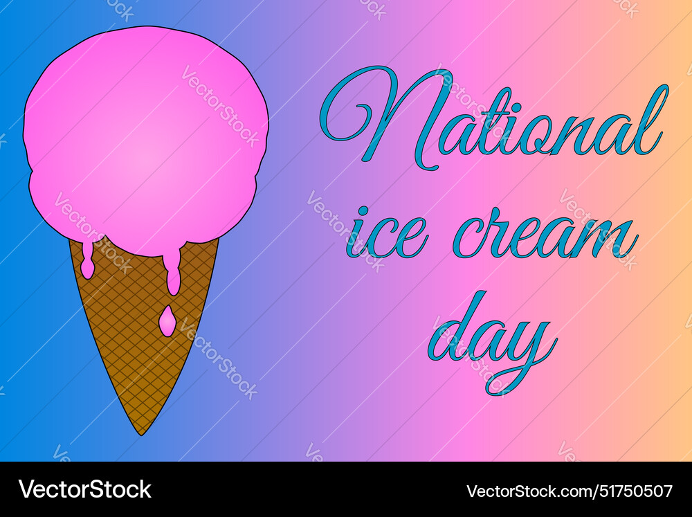 National ice cream day celebration design Vector Image