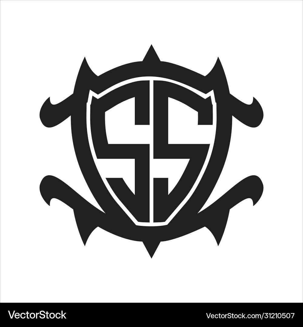Ss logo monogram isolated with frame shield shape Vector Image