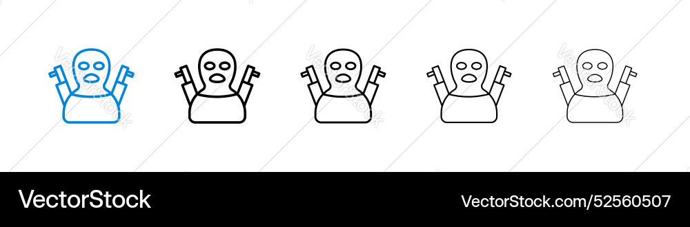 Terrorism icon set on white background Royalty Free Vector