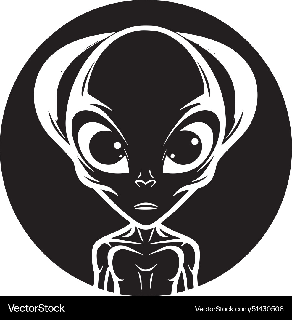 Alien - minimalist and simple silhouette Vector Image