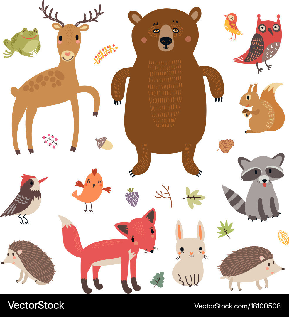 Animals set Royalty Free Vector Image - VectorStock