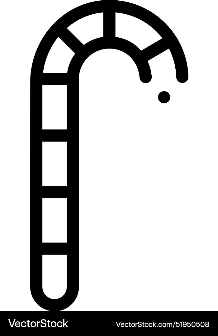 Candy cane icon thin linear style design isolated Vector Image