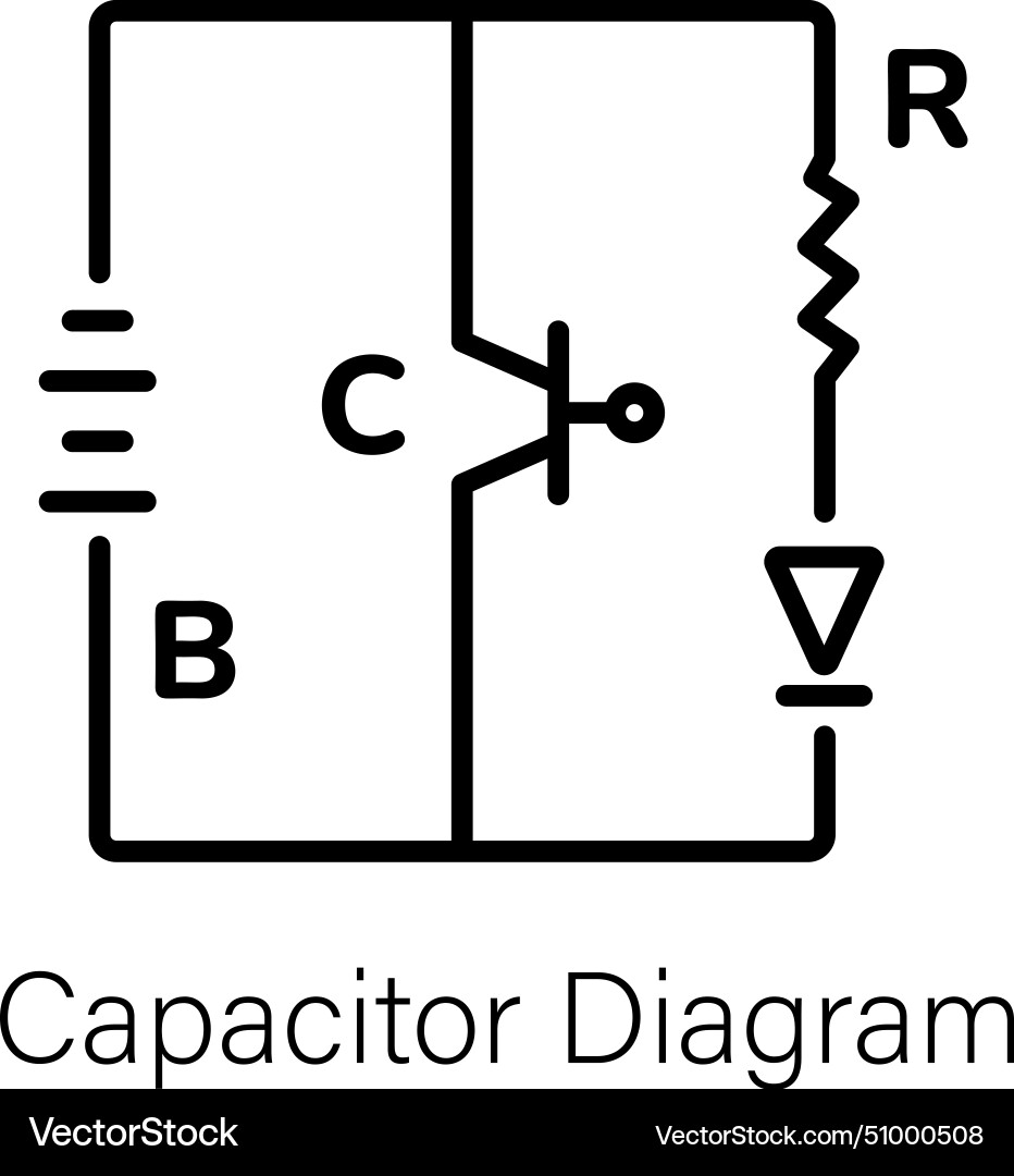 Capacitor Diagram Royalty Free Vector Image Vectorstock