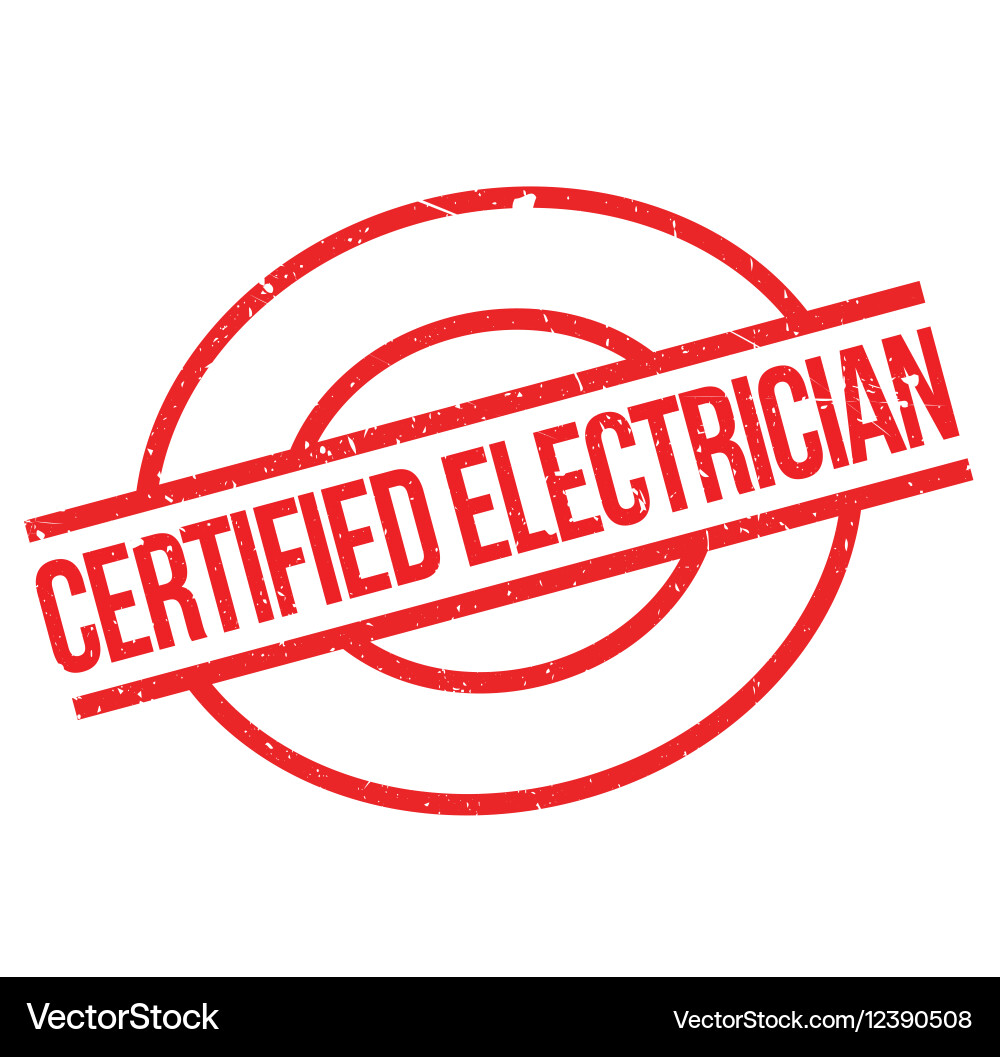 Certified electrician rubber stamp Royalty Free Vector Image