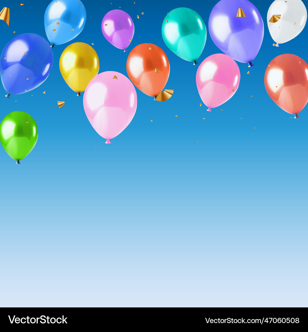 Colorful balloons on blue background Royalty Free Vector
