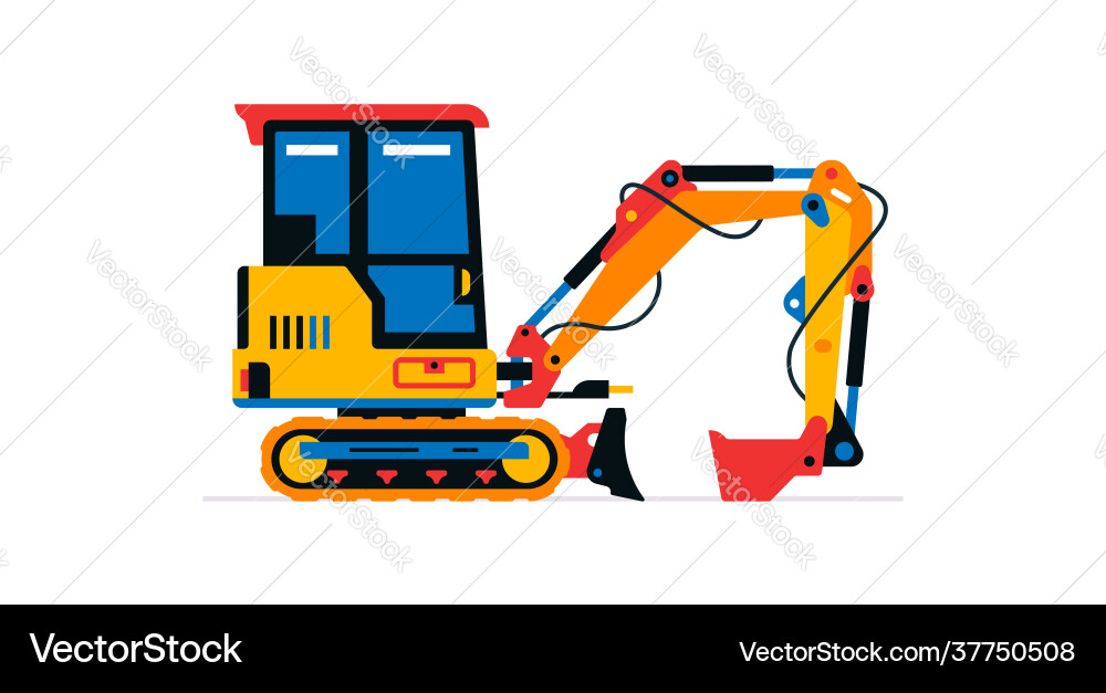 Construction machinery mini excavator commercial Vector Image